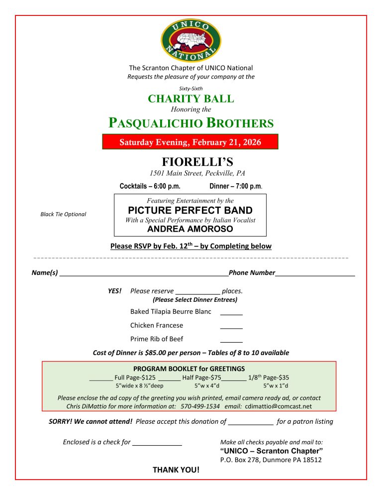 UNICO National Scranton Chapter – The Largest Italian American Service ...